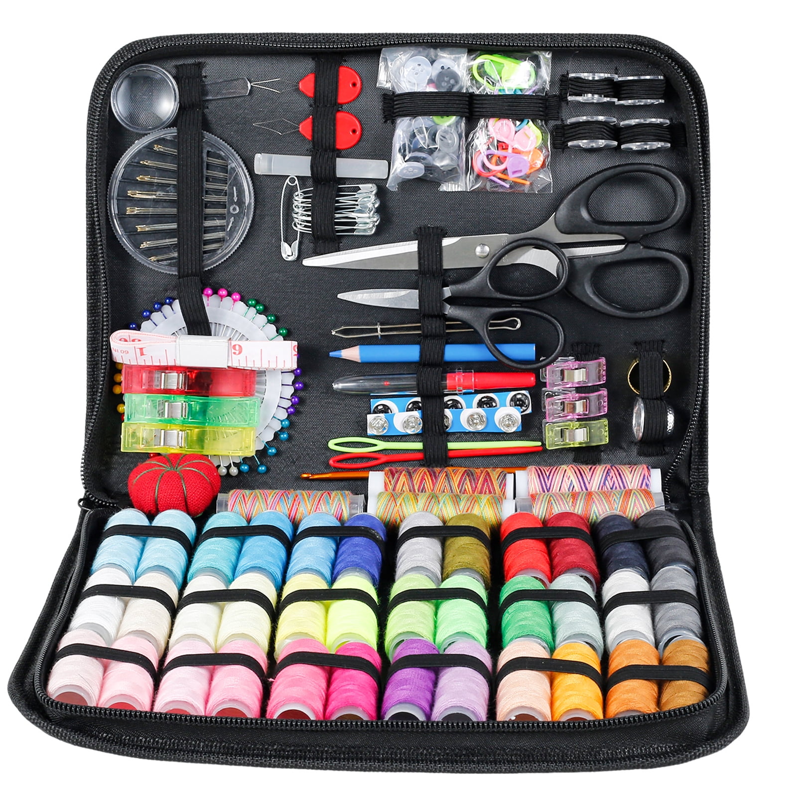 Austok 206 Pcs Sewing Kit with Storage Bag Needle and Thread Kit Basic ...