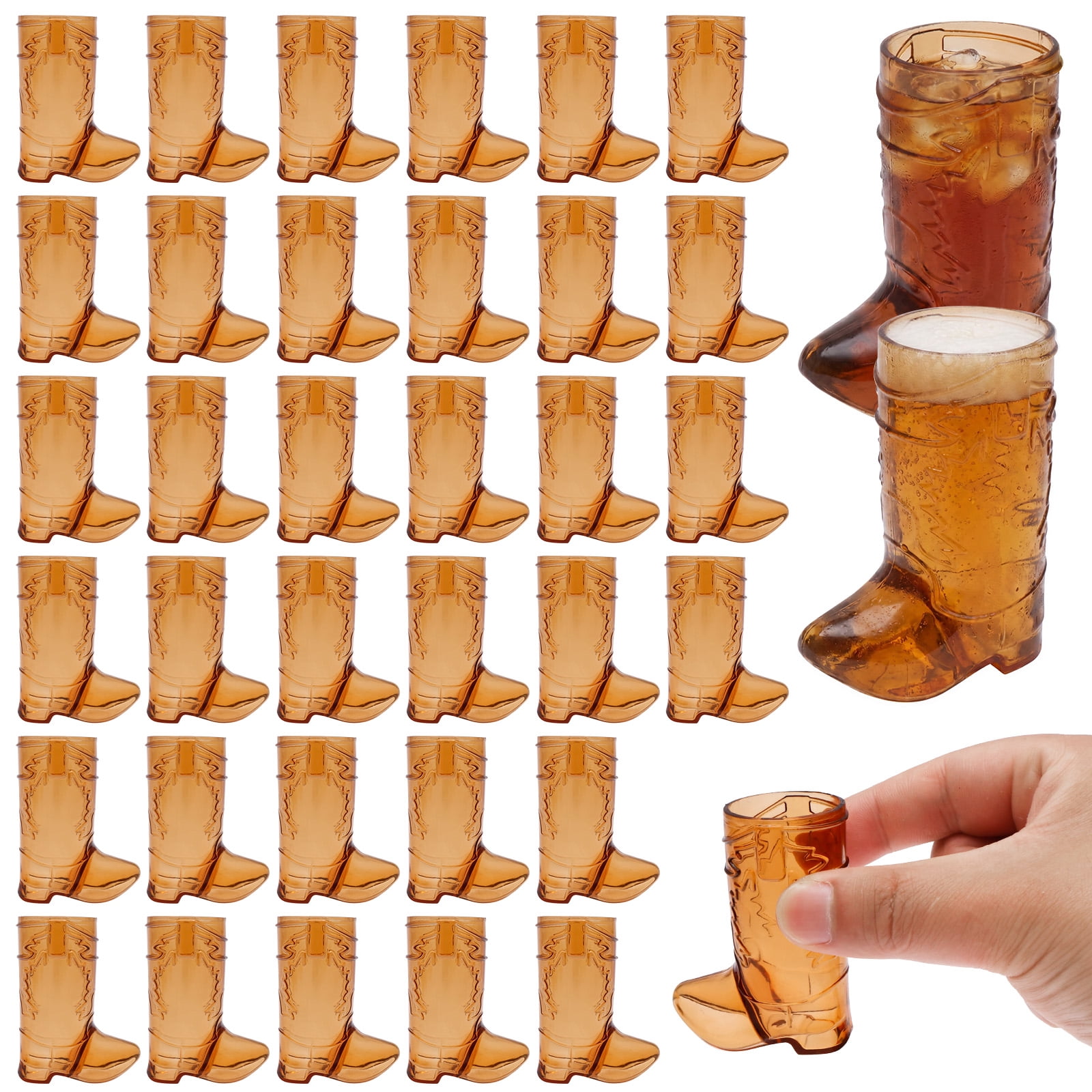 Austok 36 Pcs Mini Cowboy Boot Shot Glasses 1oz Western Cowboy Beer ...