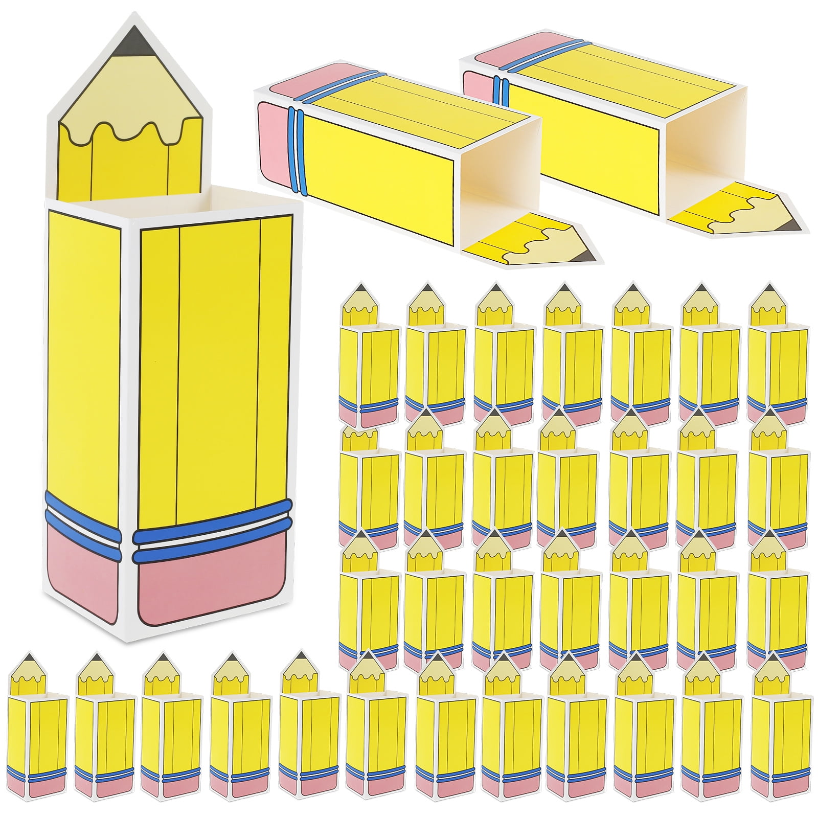 Austok 36Pcs Pencil Shape Candy Boxes Cute Safe Pencil Candy Boxes Easy ...