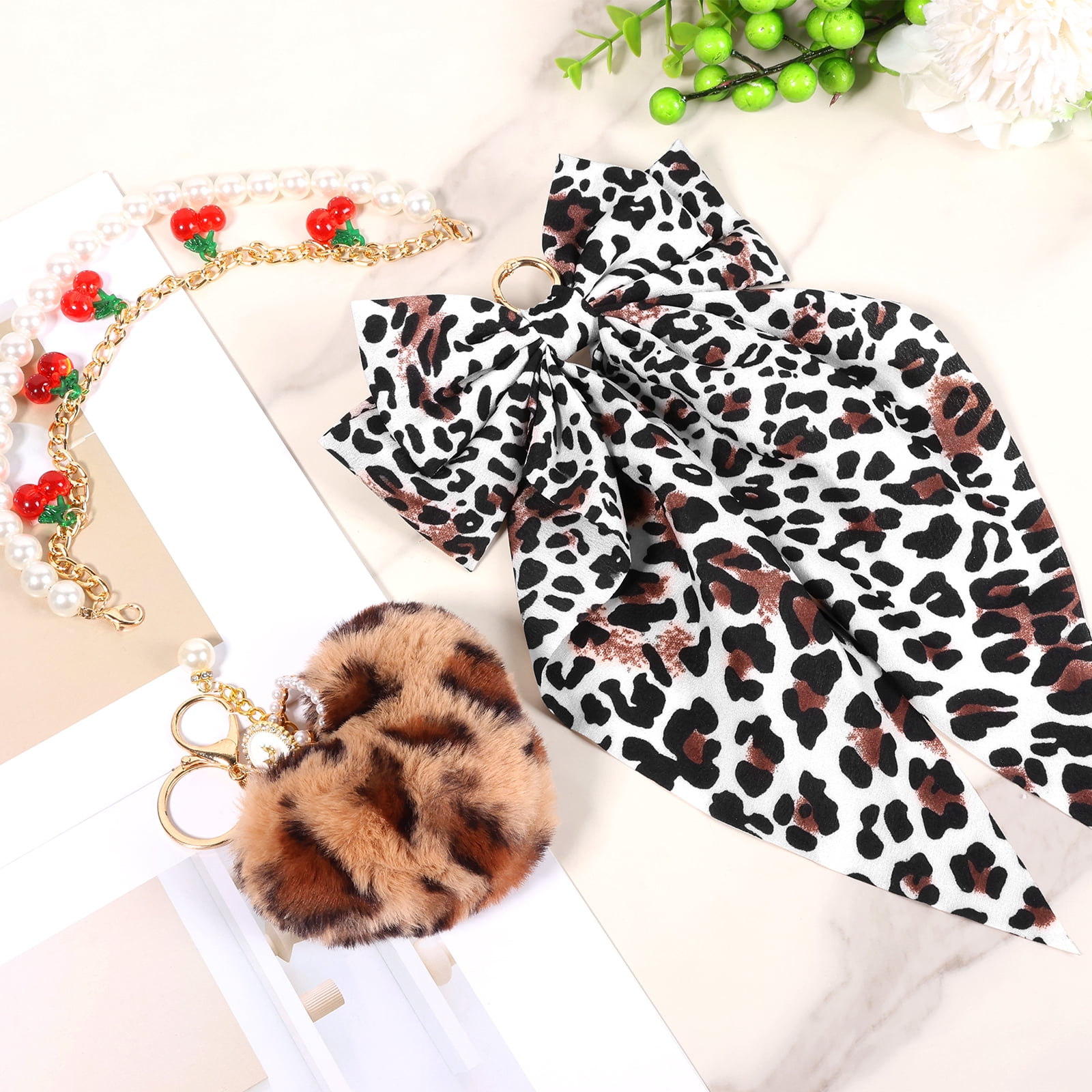 Austok 3Pcs Tote Bag Decor Kit Decorative Handbag Bow and Pom Pom ...