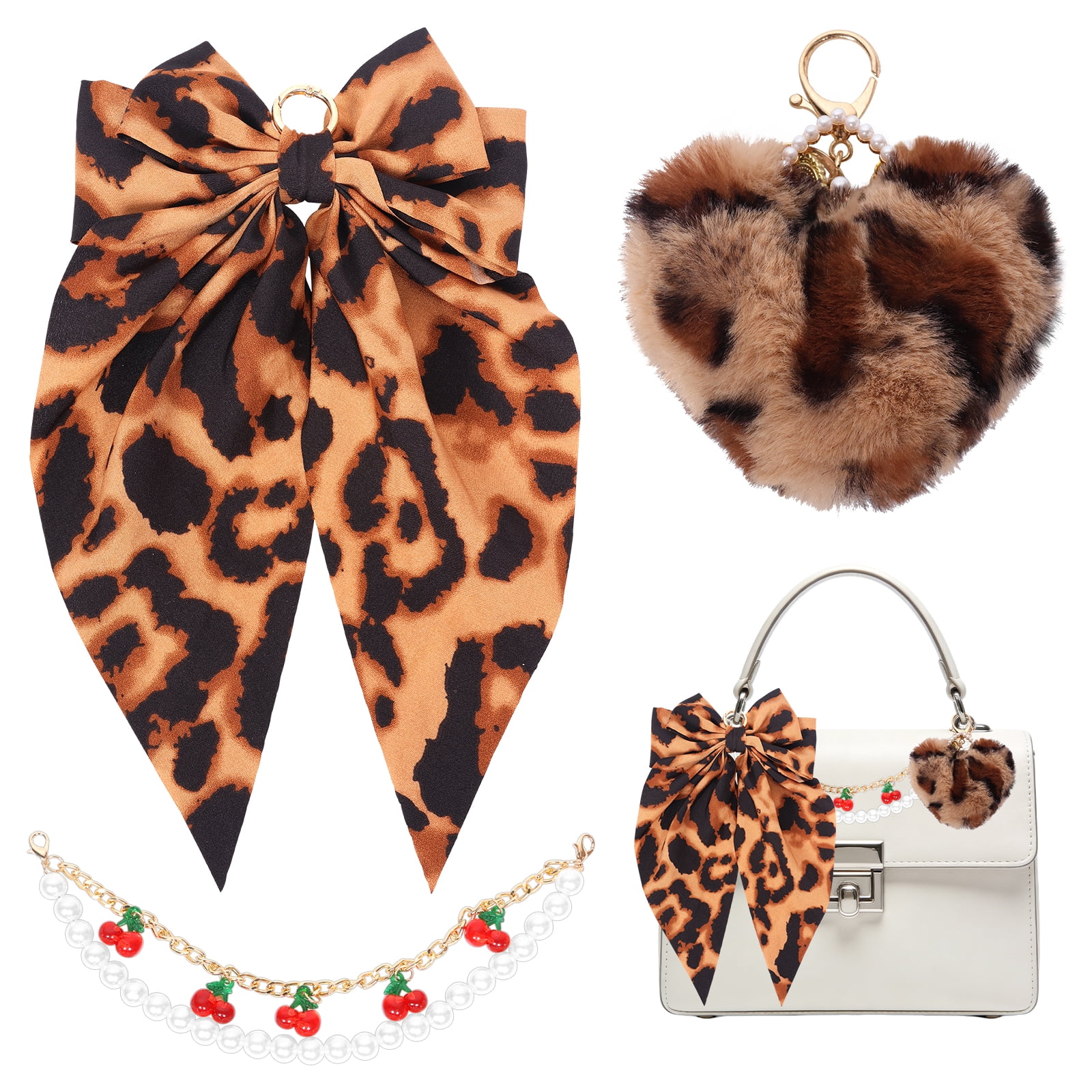 Austok 3Pcs Tote Bag Decor Kit Decorative Handbag Bow and Pom Pom ...