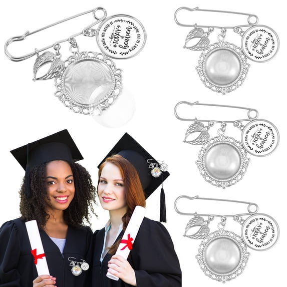 Austok 4 Pcs Memorial Graduation Tassel Photo Charm with Wing DIY Pin ...