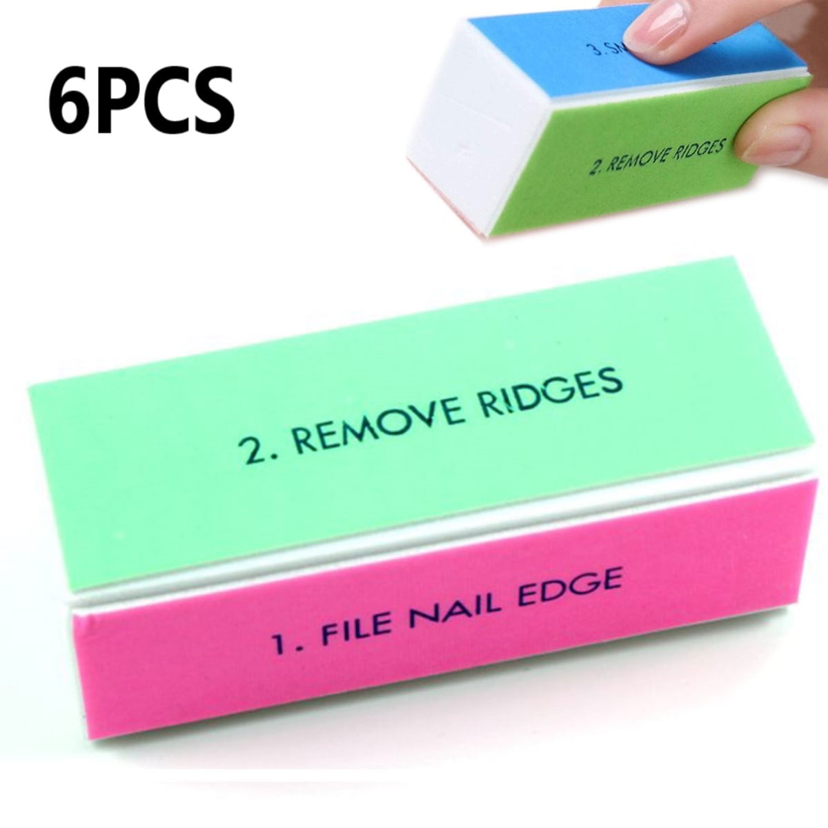 Austok 4 Way Nail Buffer Block 4 Steps Sanding Polisher Washable Files ...