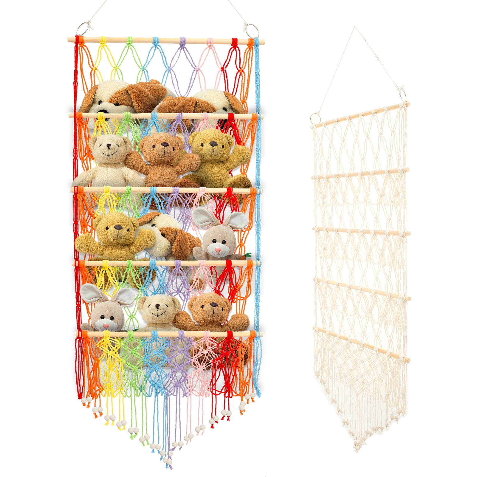 Austok 4-layer Versatile Plush Toy Holder Large-Capacity Vertical Toy ...
