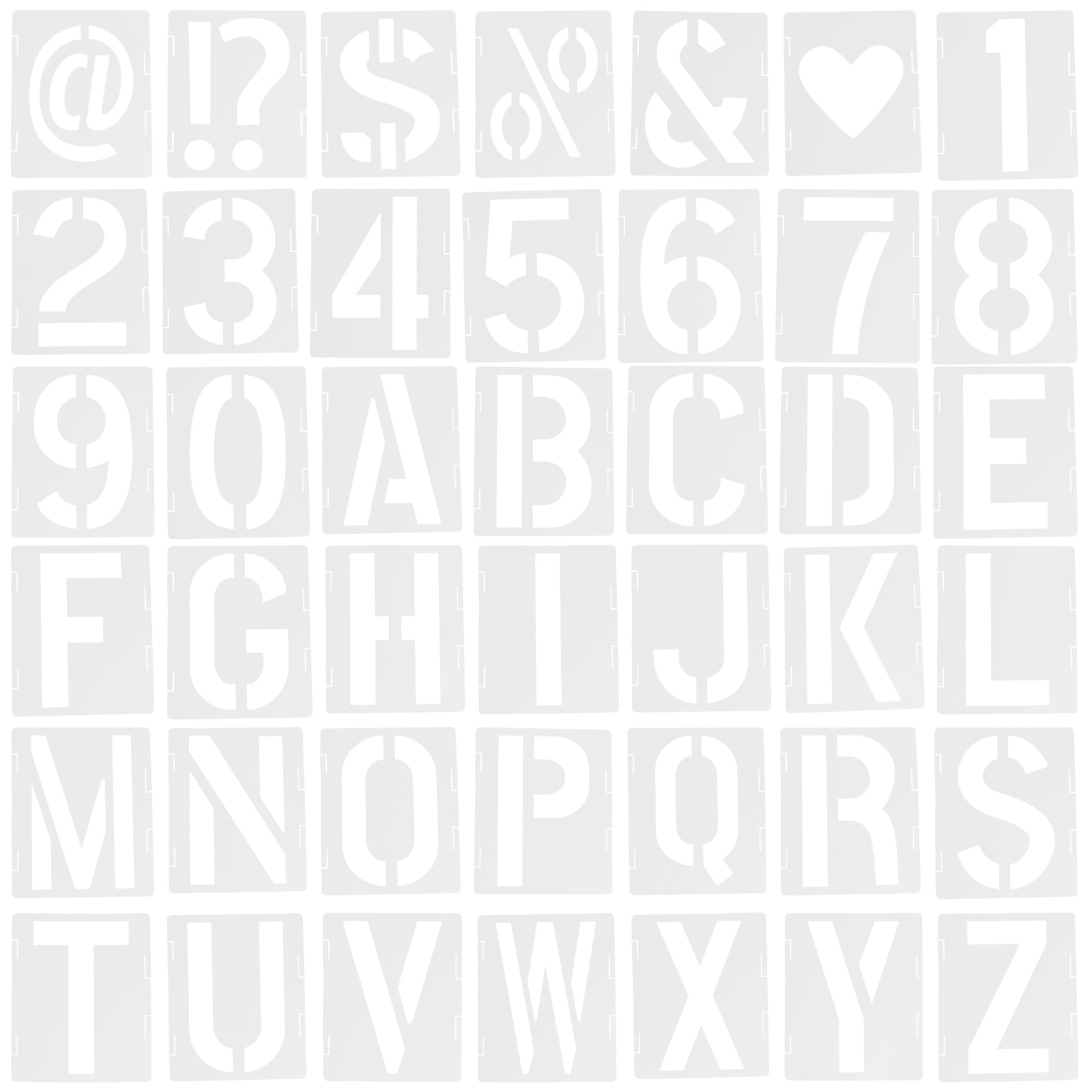 Austok 42Pcs Letter Stencils Reusable Alphabet Stencils Interlocking ...