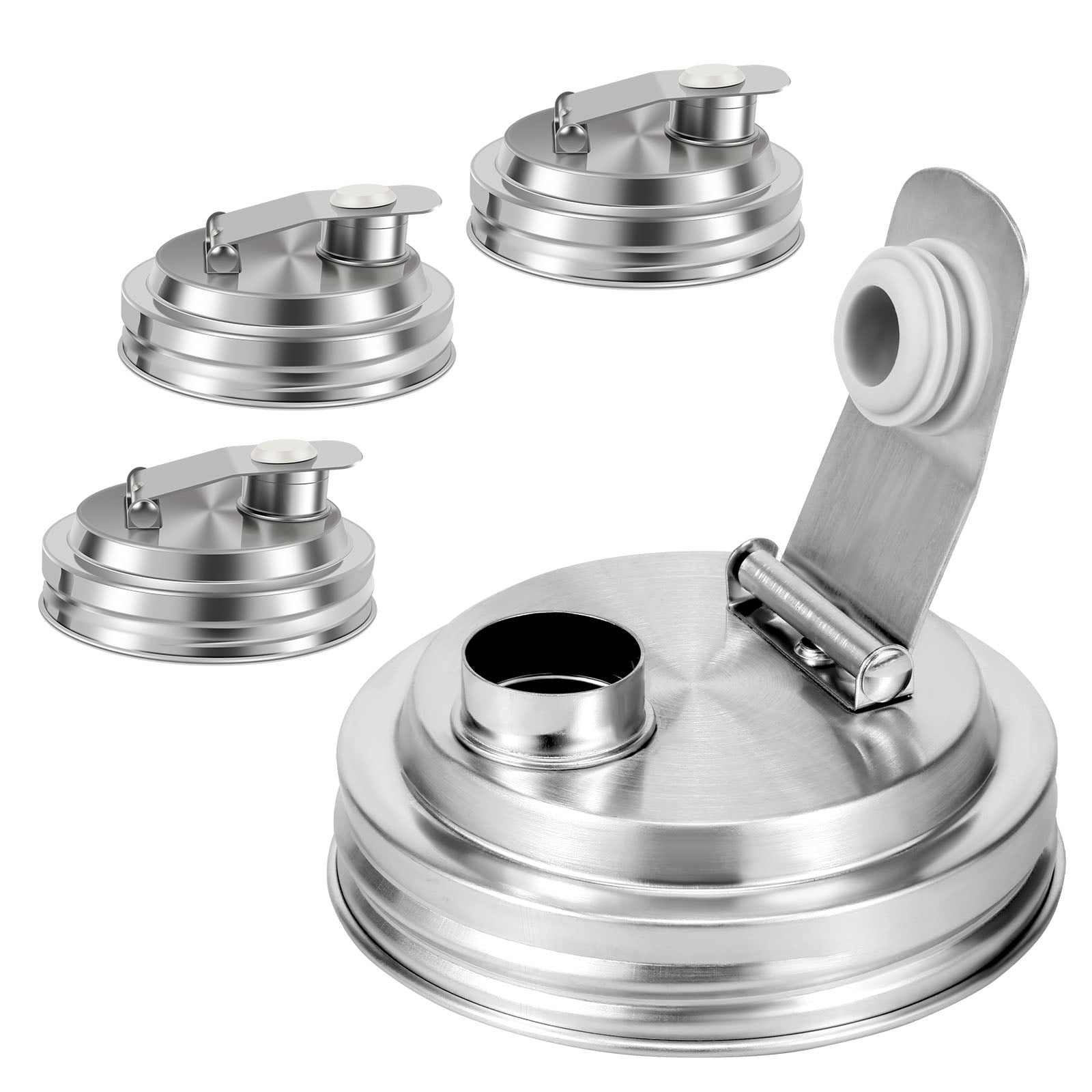 Austok 4Pcs Glass Jar Flip Cap for Brewing Fruit Fermenting Drinks Wide ...