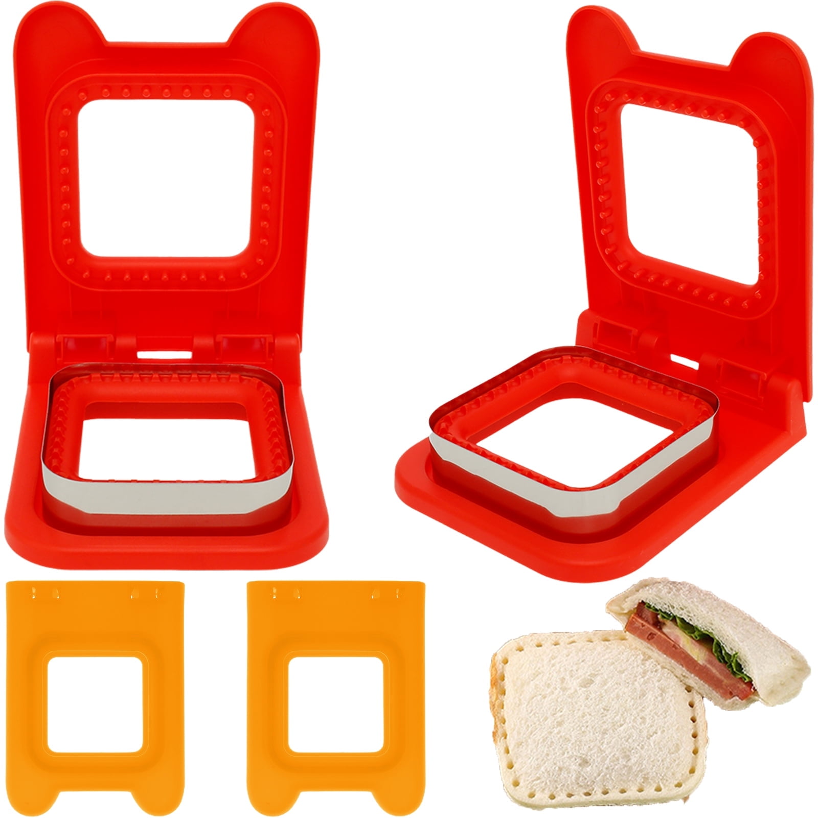 Austok 4Pcs Sandwich Cutter and Sealer for Kids Stainless Steel Pocket ...