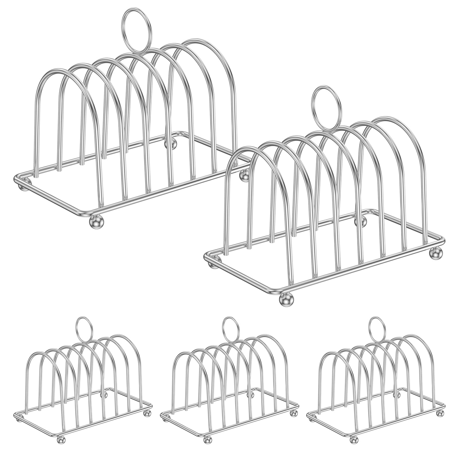 Austok 5Pcs Toast Rack with Ball Feet and Loop Carry Handle 6 Slots ...