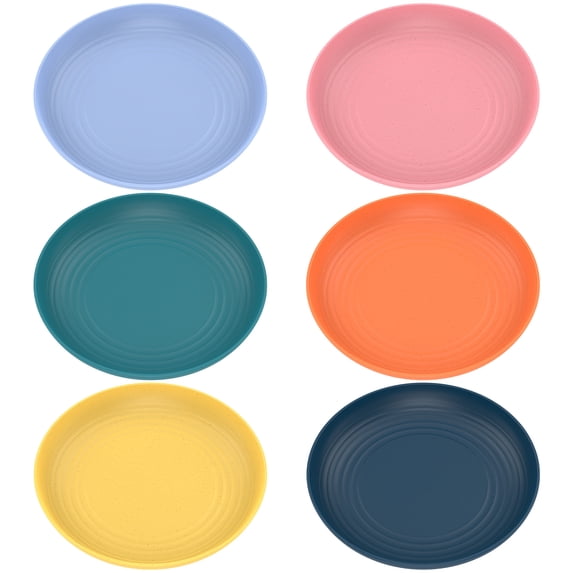 Austok 6 Pack 8.74 Inches Plastic Plates Lightweight Unbreakable Dinner ...