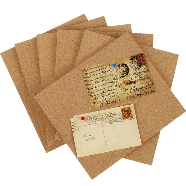 Austok 6Pcs Cork Board Rectangular Cork Bulletin Board with 50 Wall ...