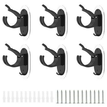 HOZHANI 6Pcs Curtain Rod Brackets, Zinc Alloy Curtain Rod Holder ...