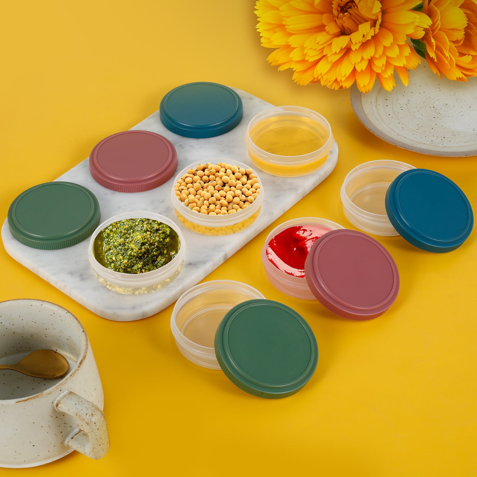 Austok 9 Pcs Salad Dressing Container with Leakproof Lids 50ml or 75ml ...