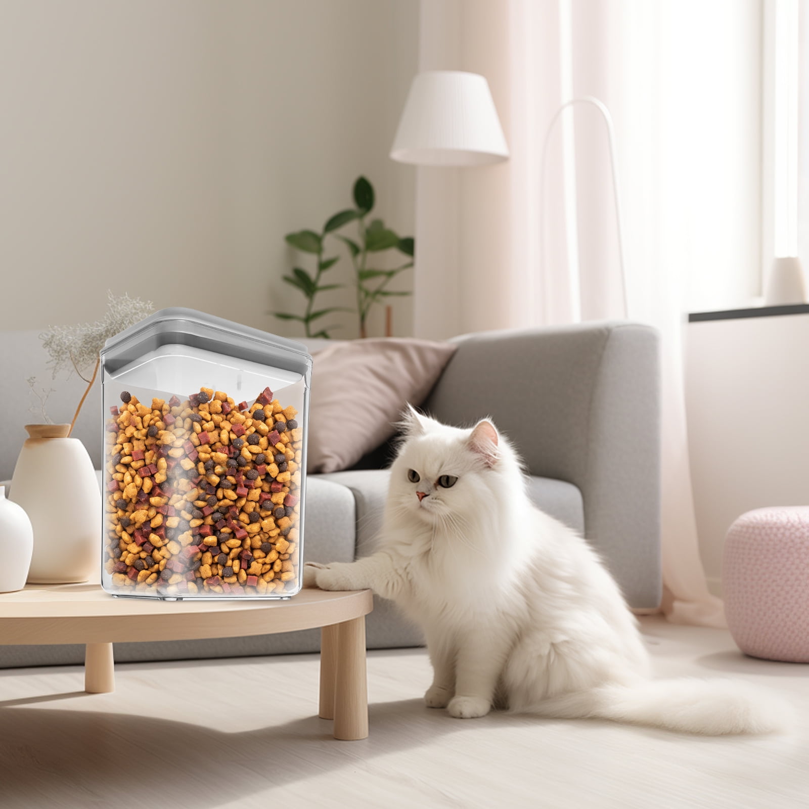 Austok Airtight Pop Container with Lid Square Jar Container Stackable ...