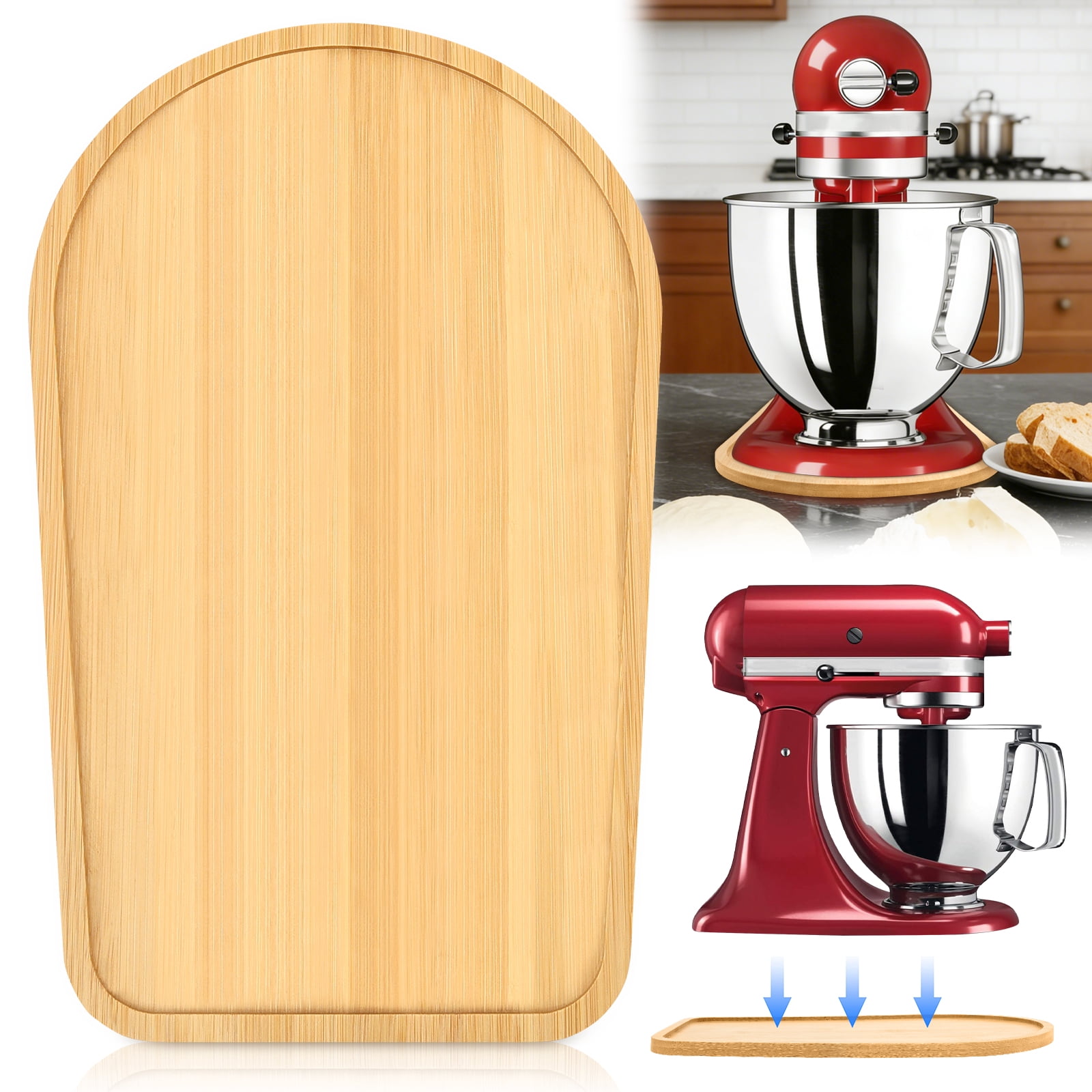Austok Bamboo Mixer Slider for 4.5/5 Quart Tilt-Head Stand Mixer Easy ...