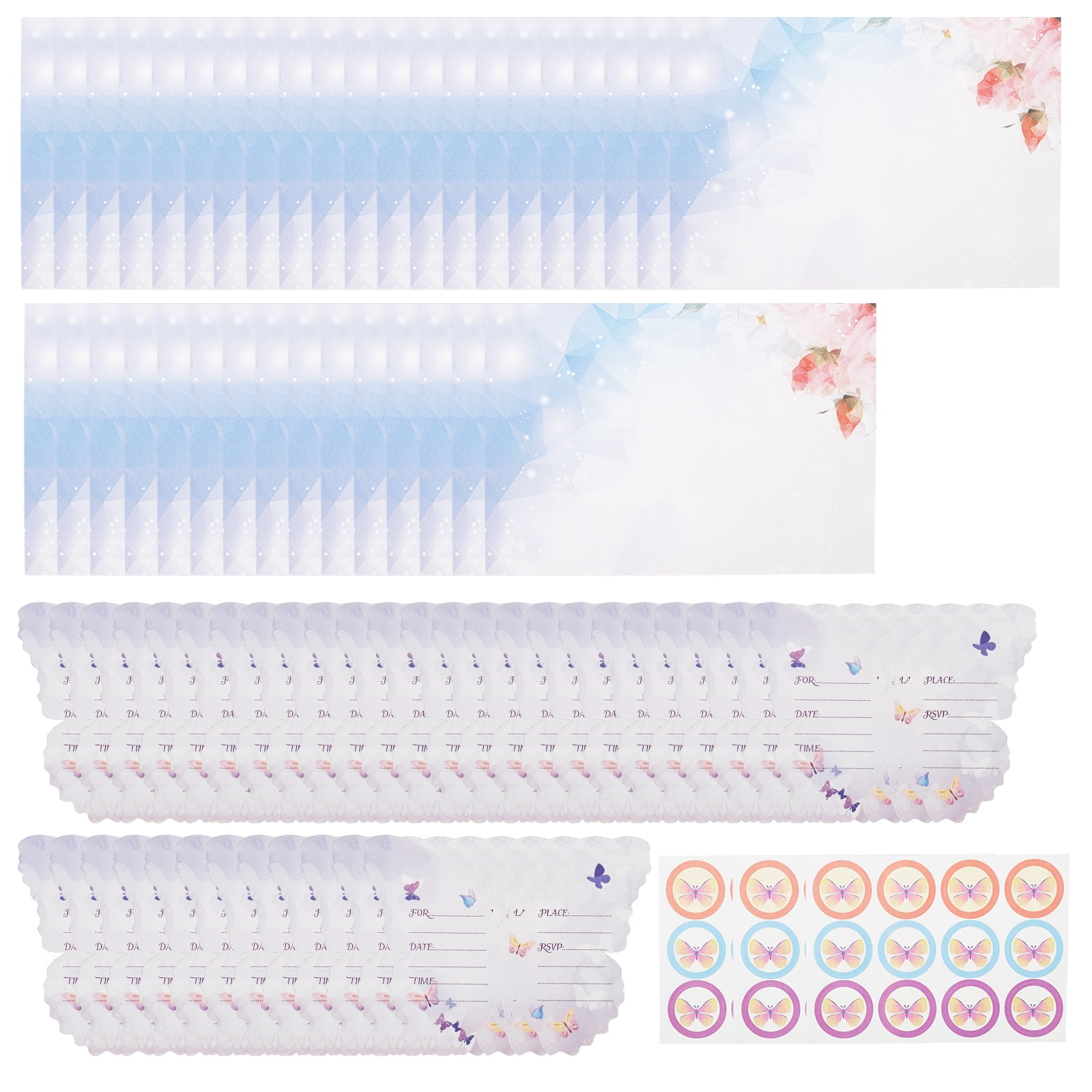 Austok Birthday Party Invitations with Envelopes Butterfly Shape ...