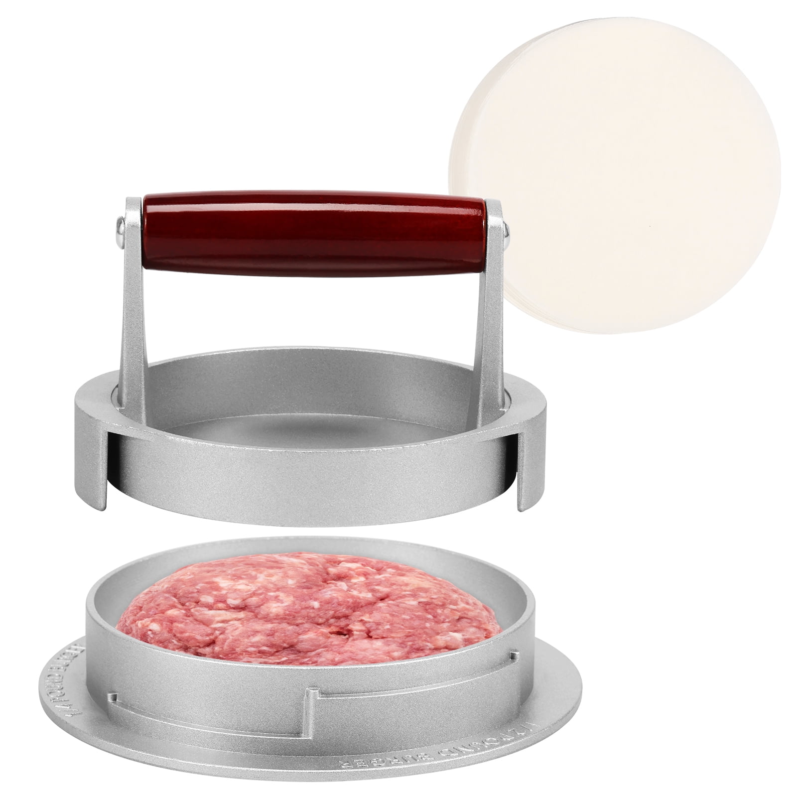 Austok Burger Press Patty Maker with 100 Silicone Oil Paper 1/2 lb 1/3 ...