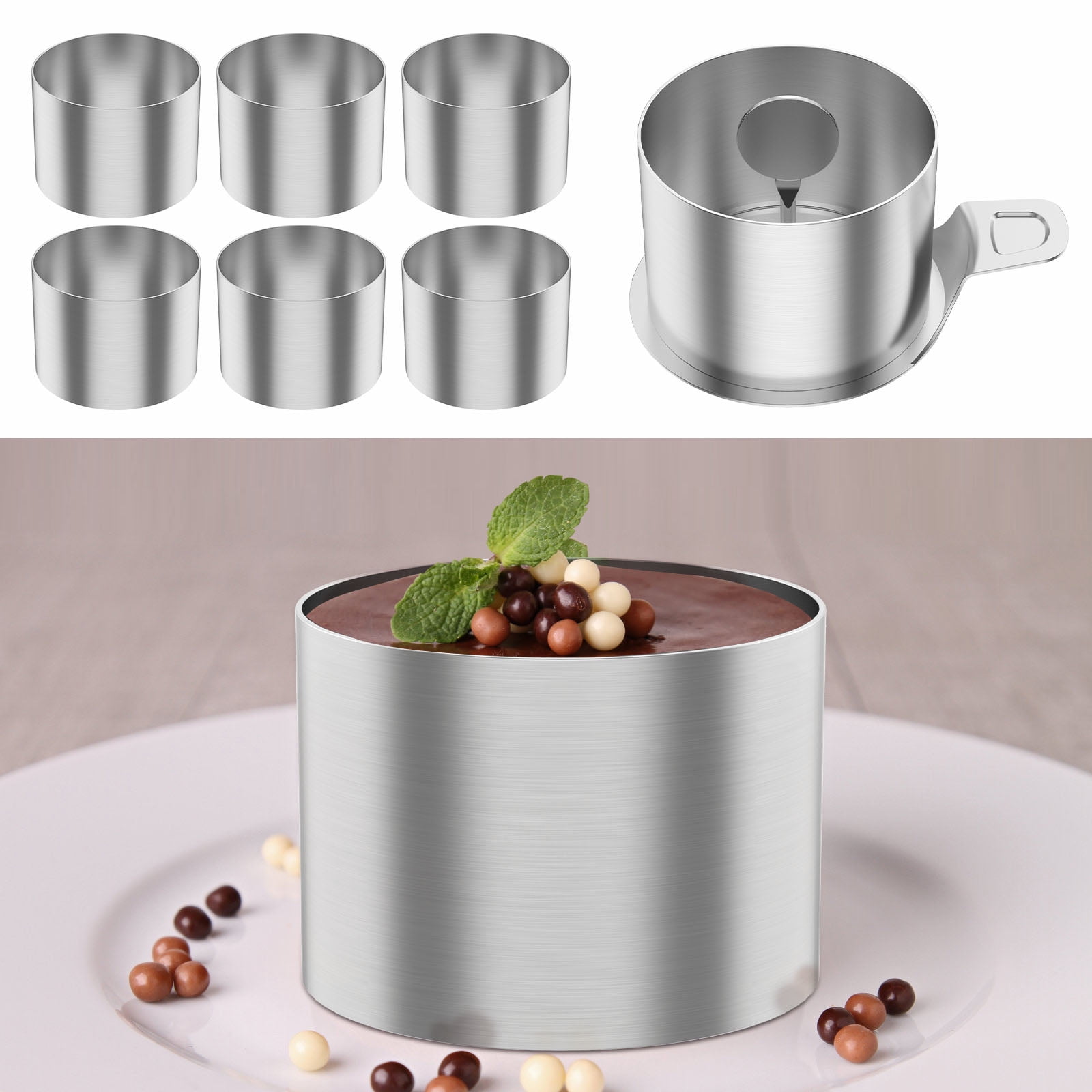 Austok Cake Rings for Baking 2.99 Inch Round Cake Ring Mold Stainless ...