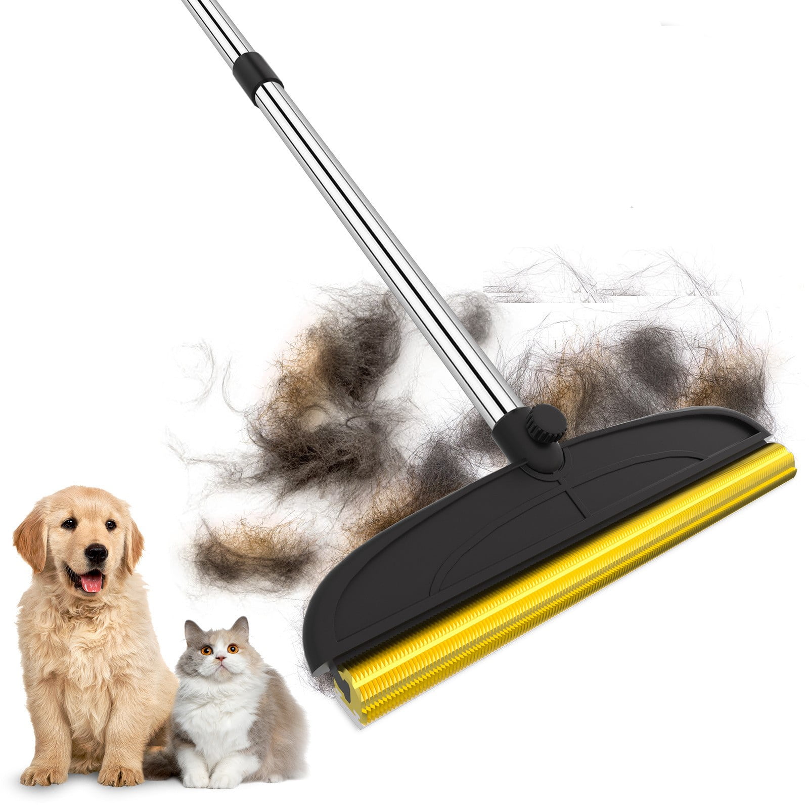 Austok Carpet Rake with Adjustable Long Handle Reusable Pet Hair Carpet ...
