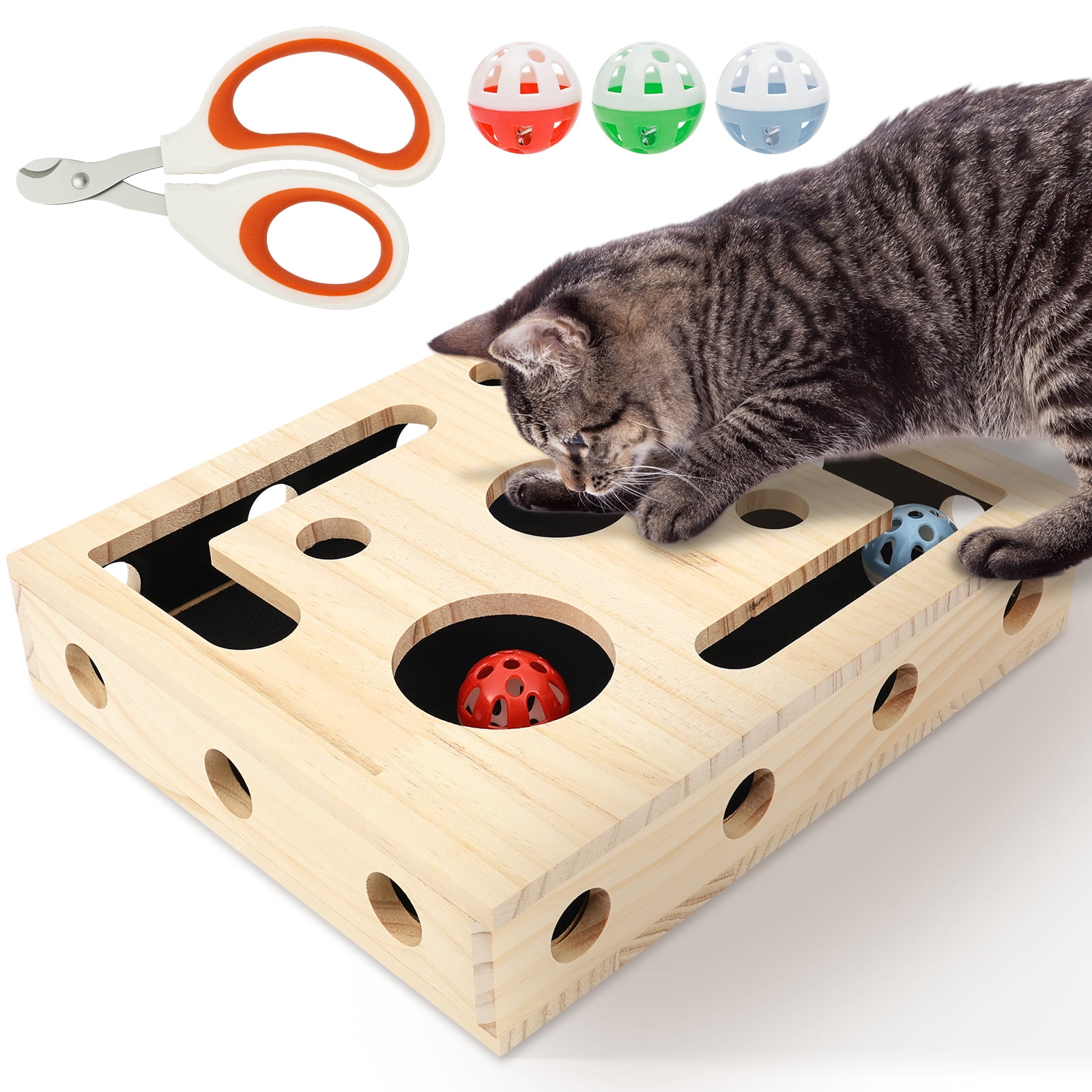Austok Cat Scratch Puzzle Enrichment Box Nail File Stress Free ...