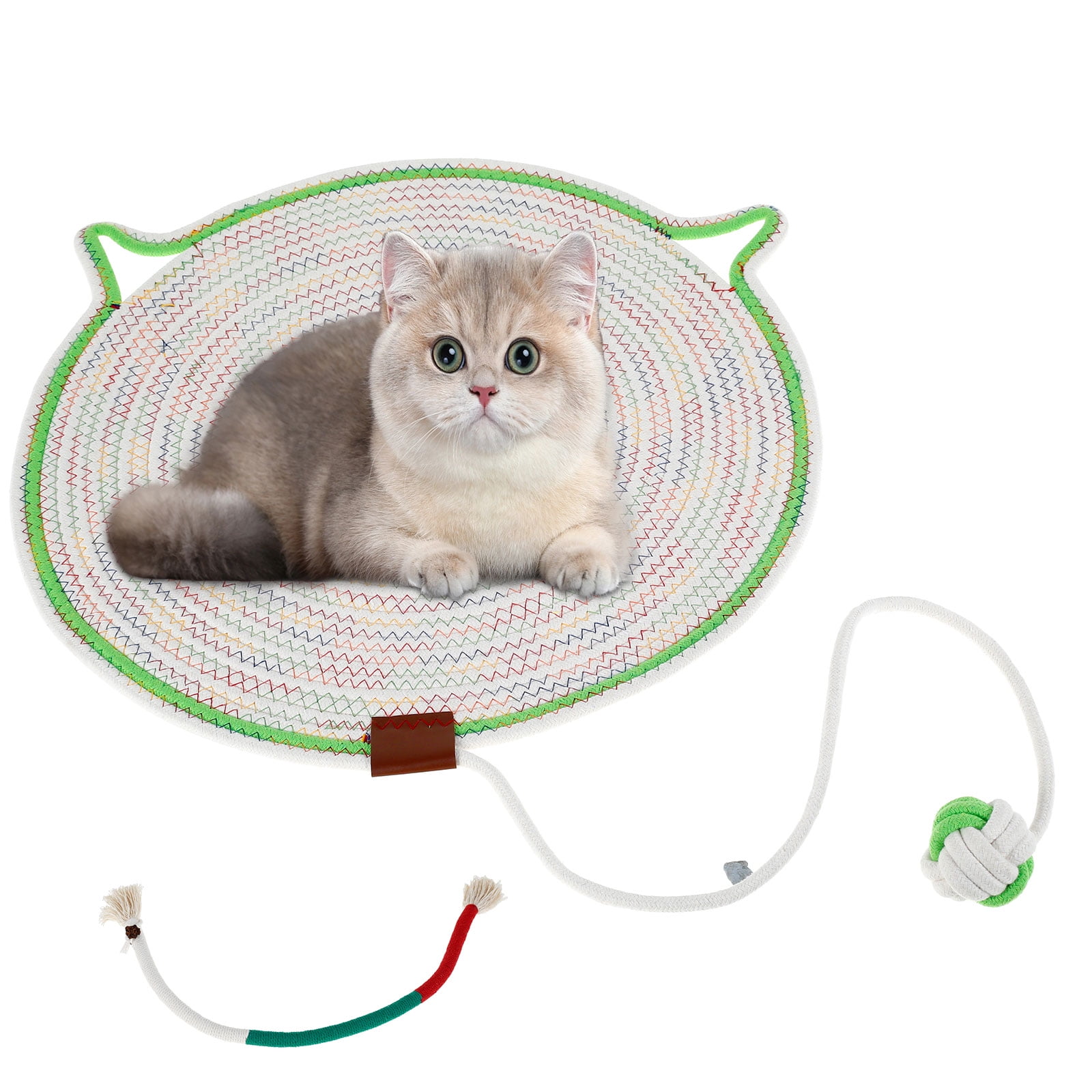 Austok Cat Scratcher Mat Natural Cotton Rope Cat Scratch Pad 19.7 Inch ...