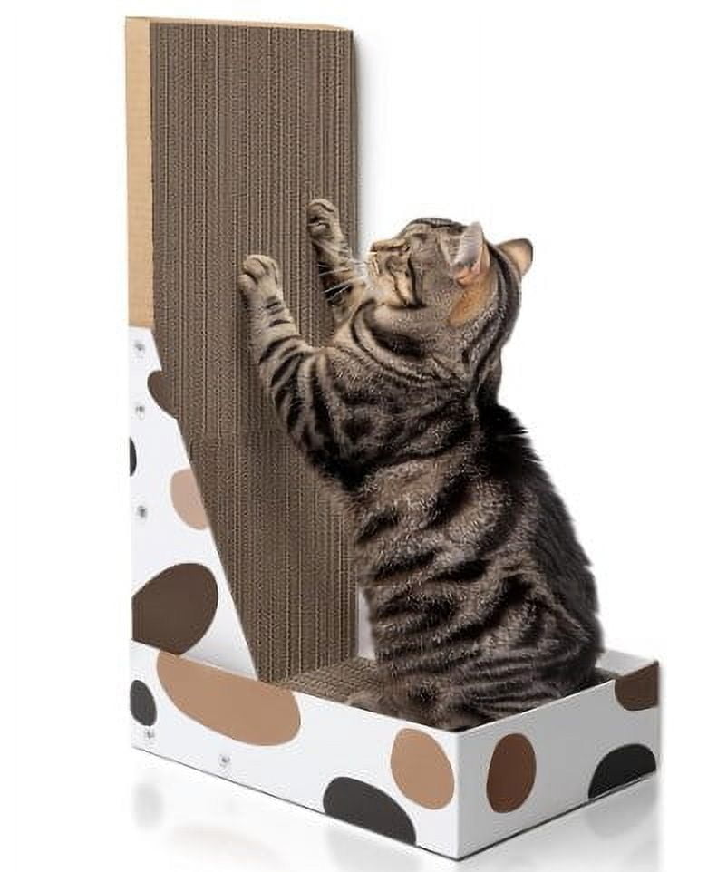 Evjurcn Cat Scratcher Cardboard, L Shape Scratch Pad, Vertical ...