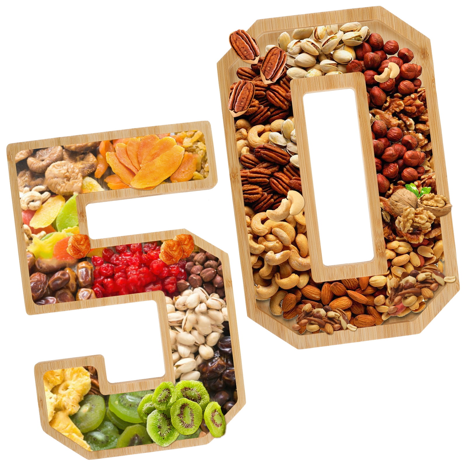 Austok Charcuterie Number Board Wood Cardboard Number Tray Fillable ...