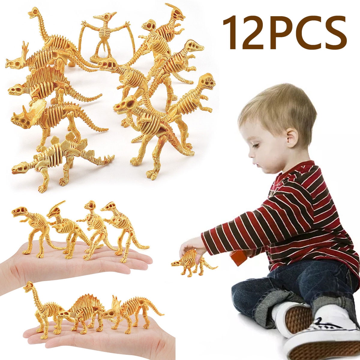 Austok Dinosaur Fossil Skeleton, Assorted Dinosaur Skeleton Toy Figures ...