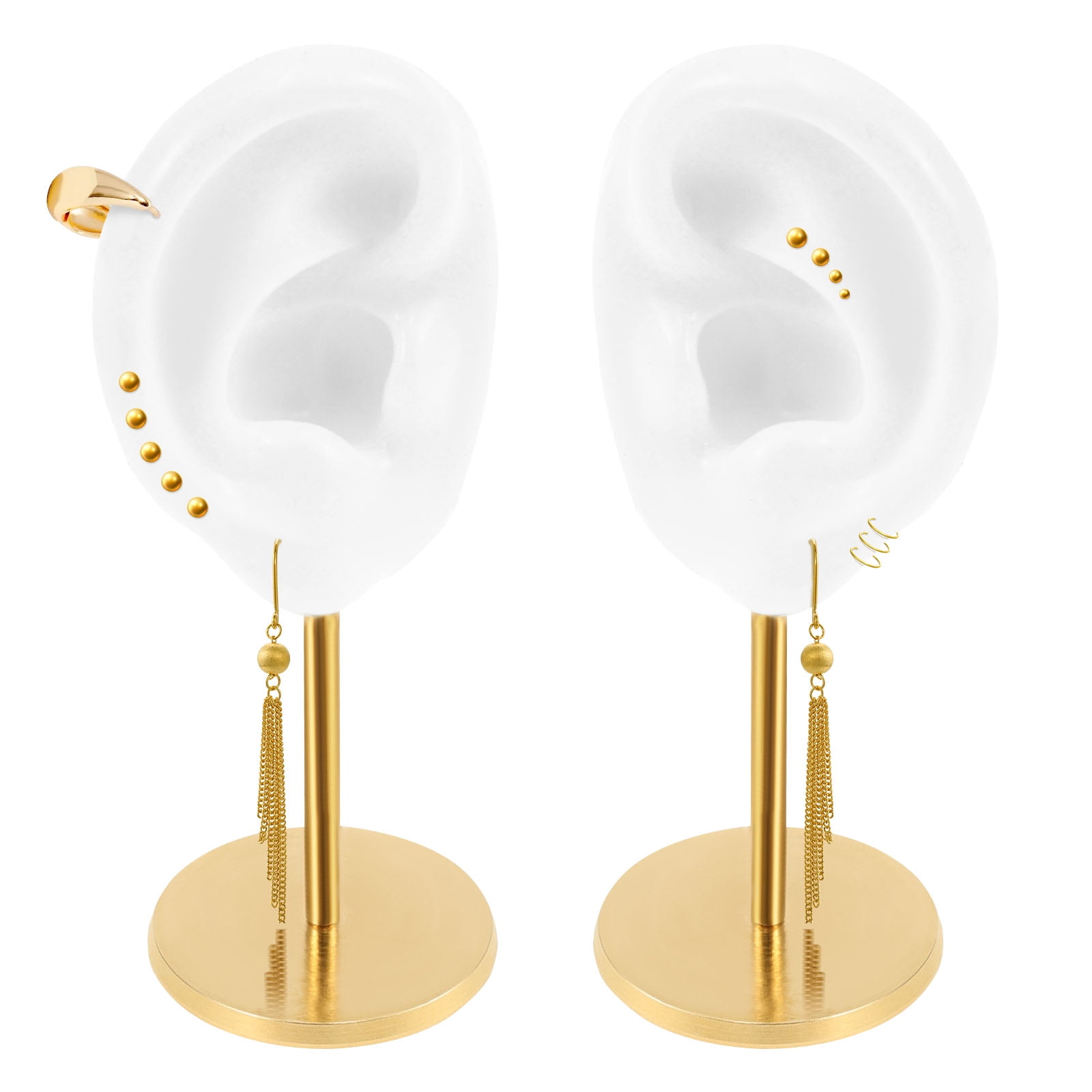 Austok Ear Shaped Earring Display Stand Piercing Stud Holder Copper ...
