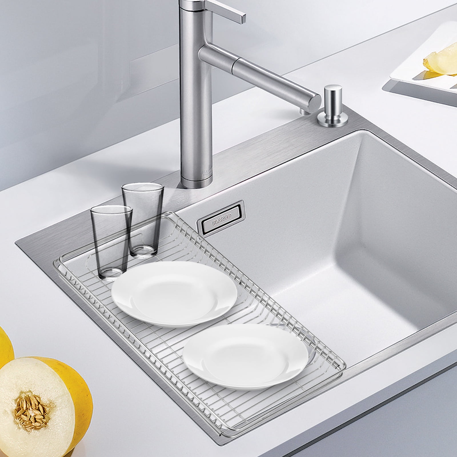 Austok Extendable Dish Drying Rack Over the Sink Dish Drainer 304 ...