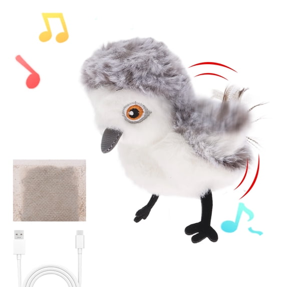 Austok Flapping Sandpiper Cat Toy USB Rechargeable Touch Activated ...