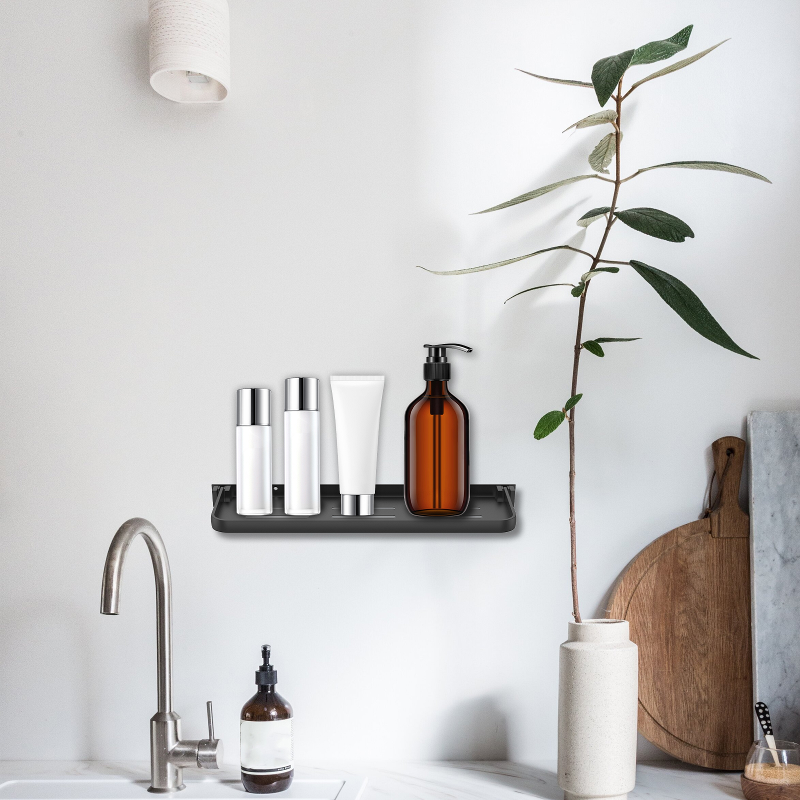 Austok Folding Bathroom Shelf 2 Size Folding Wall Shelf Drop Down Shelf ...