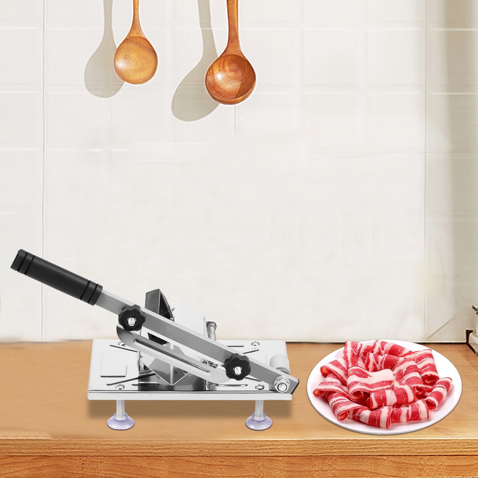Austok Frozen Meat Slicer Stainless Steel Manual Meat Slicer Meat Food ...