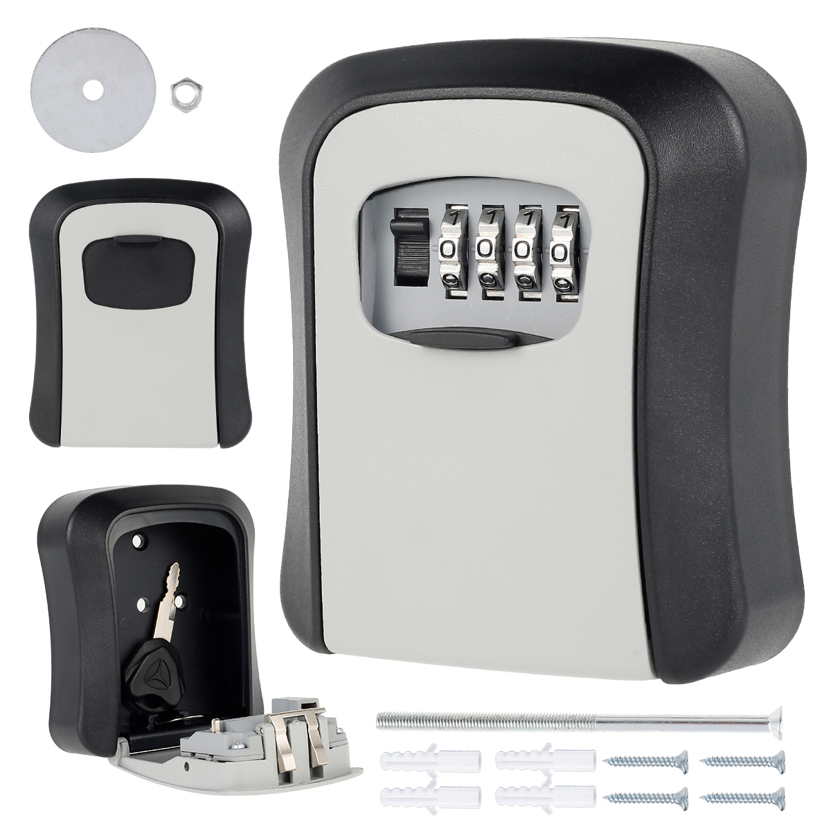 Austok Key Lock Box,4-Digit Combination Waterproof Portable Key Storage ...