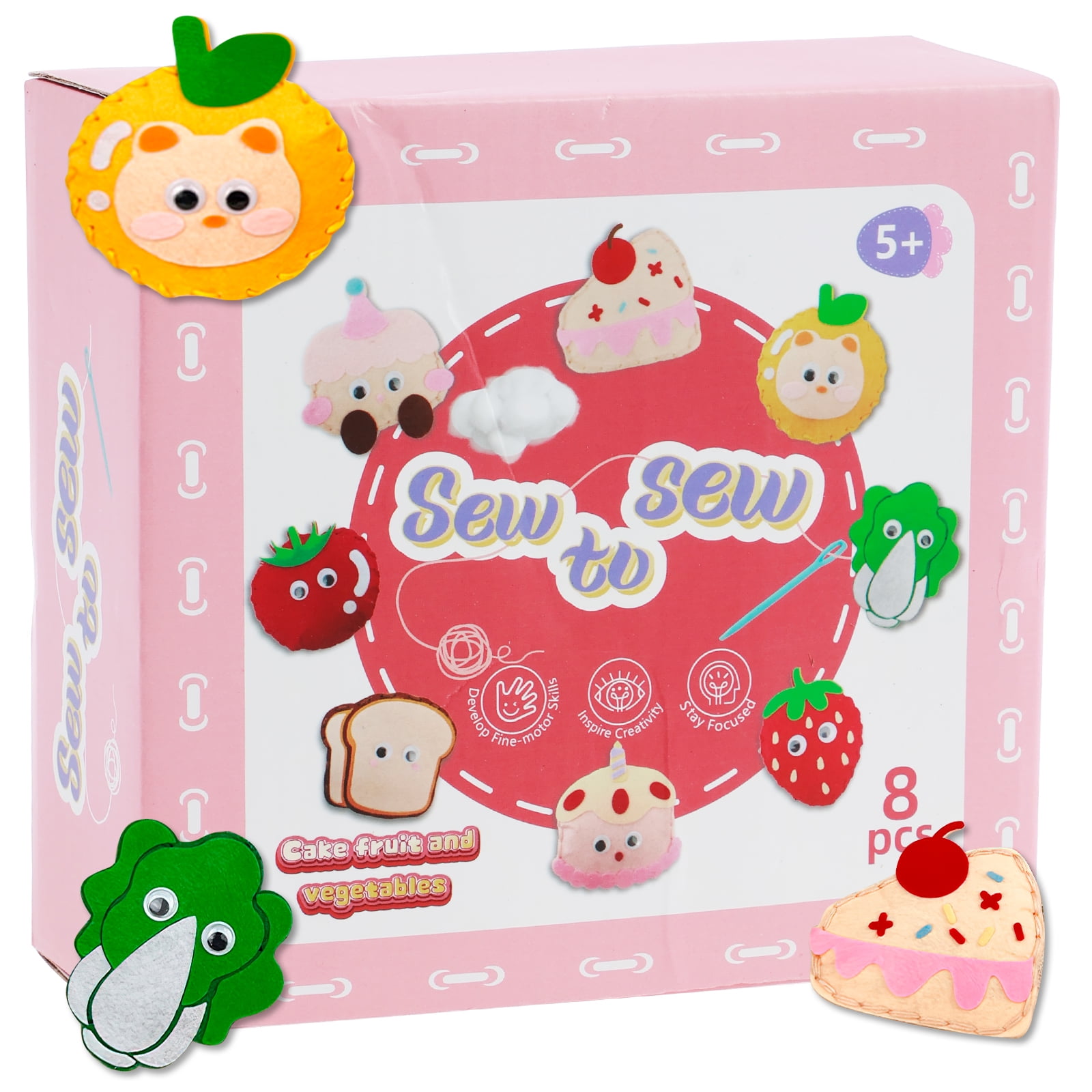 Austok Kids Sewing Kit Creative Kid Sewing Toy Funny Sewing Craft Kit ...