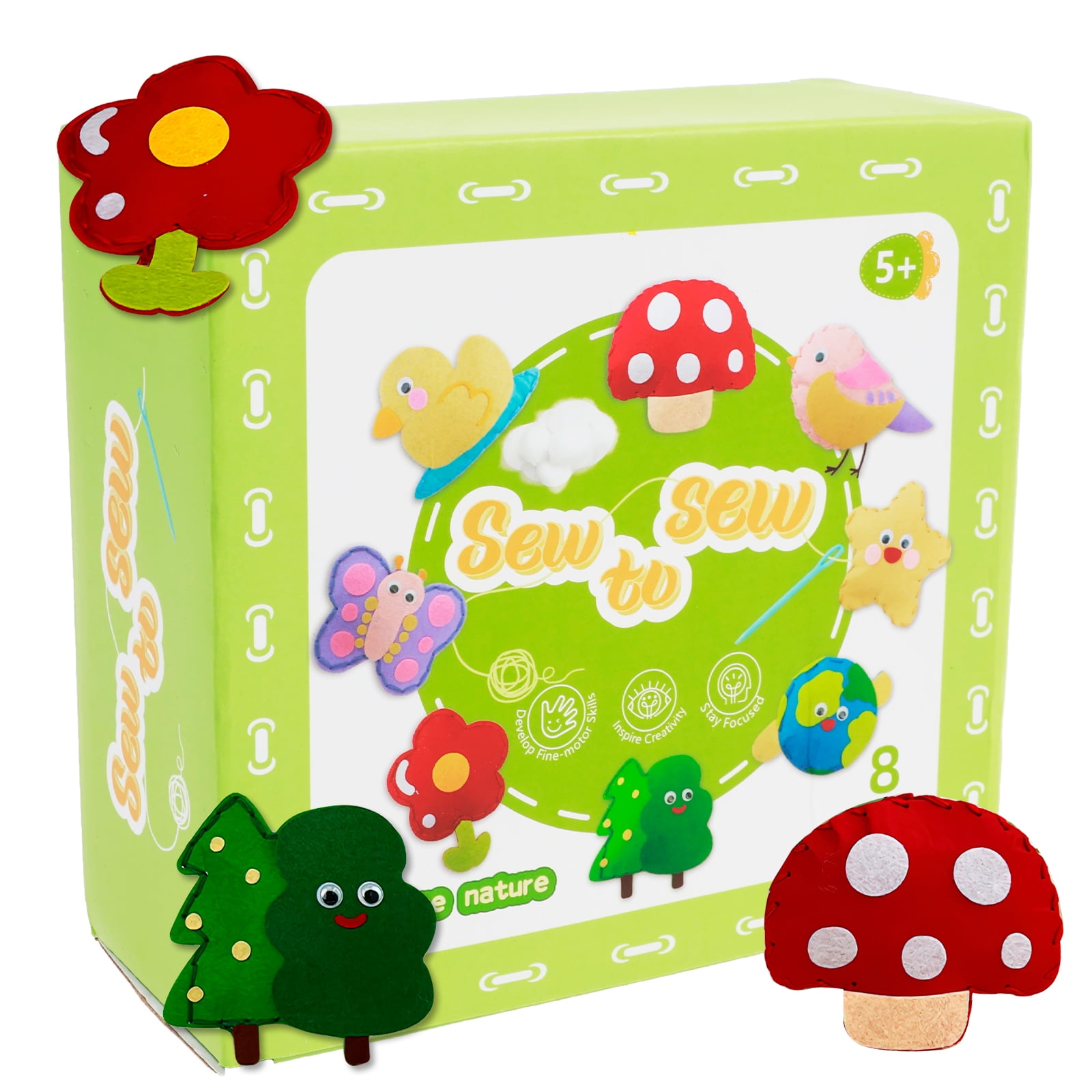 Austok Kids Sewing Kit Creative Kid Sewing Toy Funny Sewing Craft Kit ...