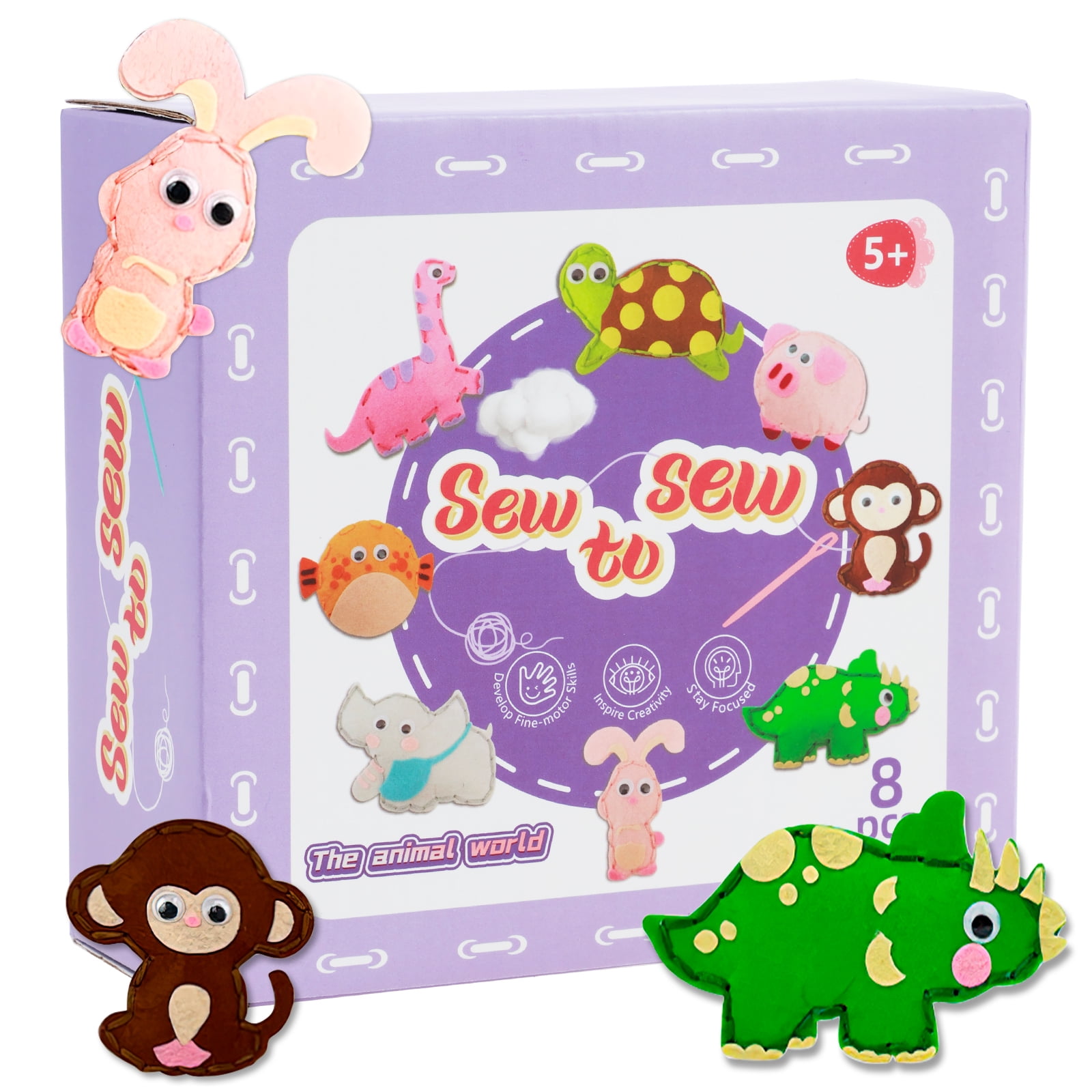 Austok Kids Sewing Kit Creative Kid Sewing Toy Funny Sewing Craft Kit ...