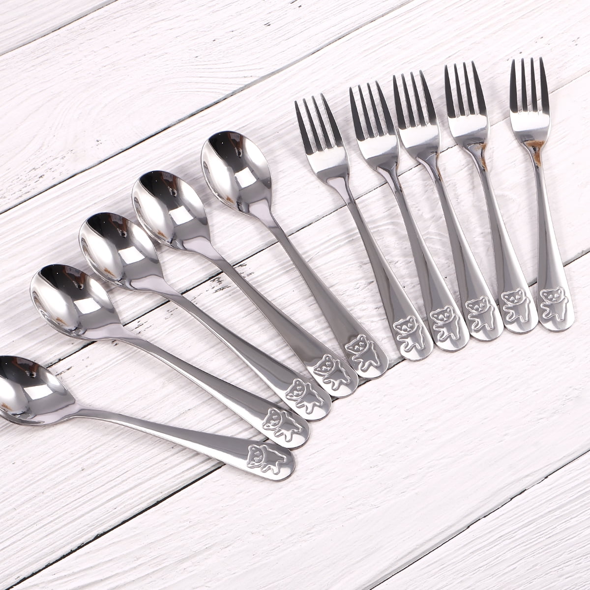 Austok Kids Silverware Set, 20 Pieces Toddler Utensils, Stainless Steel ...