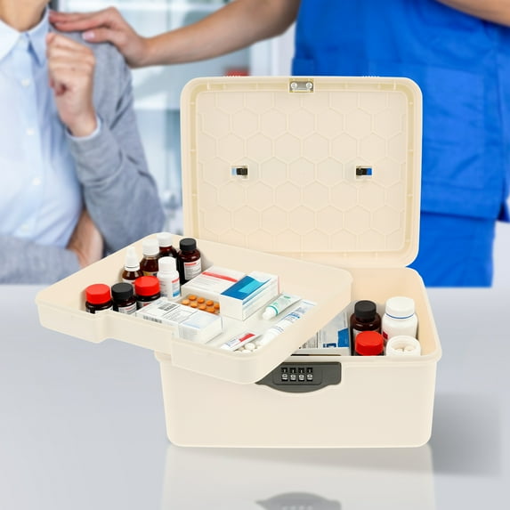 Austok Lockable Medicine Box Medication Lockable Container for ...