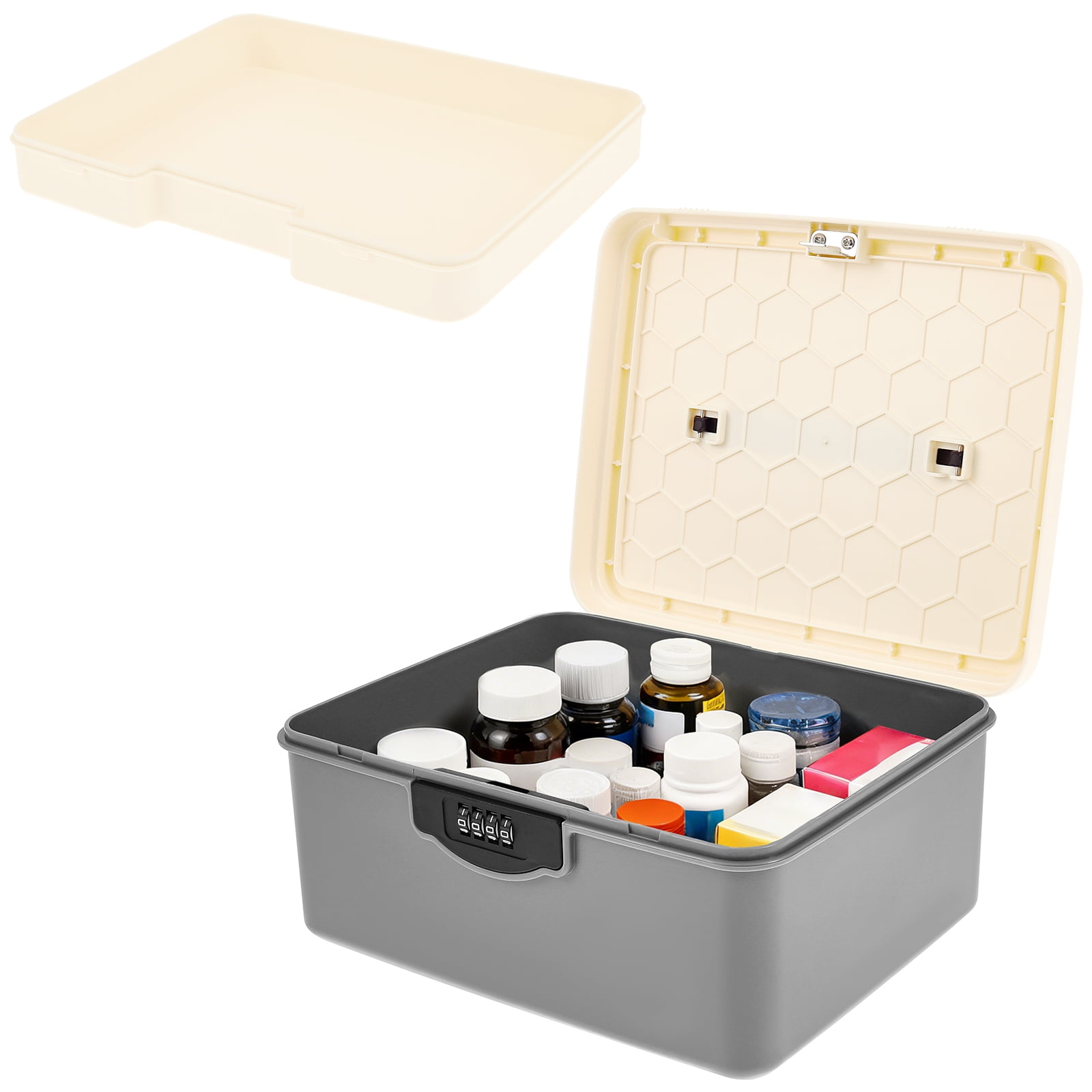 Austok Lockable Medicine Box Medication Lockable Container for ...