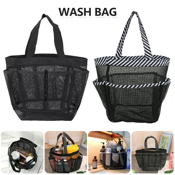 Haundry Mesh Shower Caddy Tote, White College Dorm Bathroom Tote With 8 ...