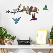 Metal Birds Wall Art Decoration 2Pc Vivid Birds on Branch Wall Metal ...