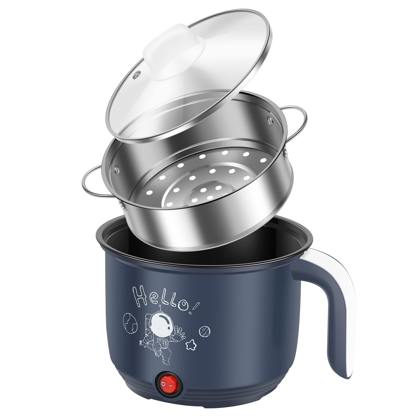 Austok Mini Electric Pot 1.8 L US Stainless Steel Electric Cooker Pot ...