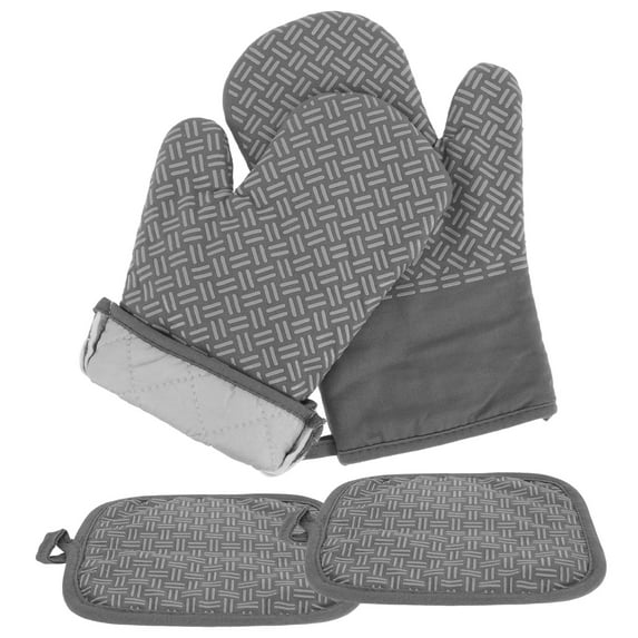 Austok Oven Mitts and Pot Holders 4Pcs Set, Kitchen Oven Glove High ...