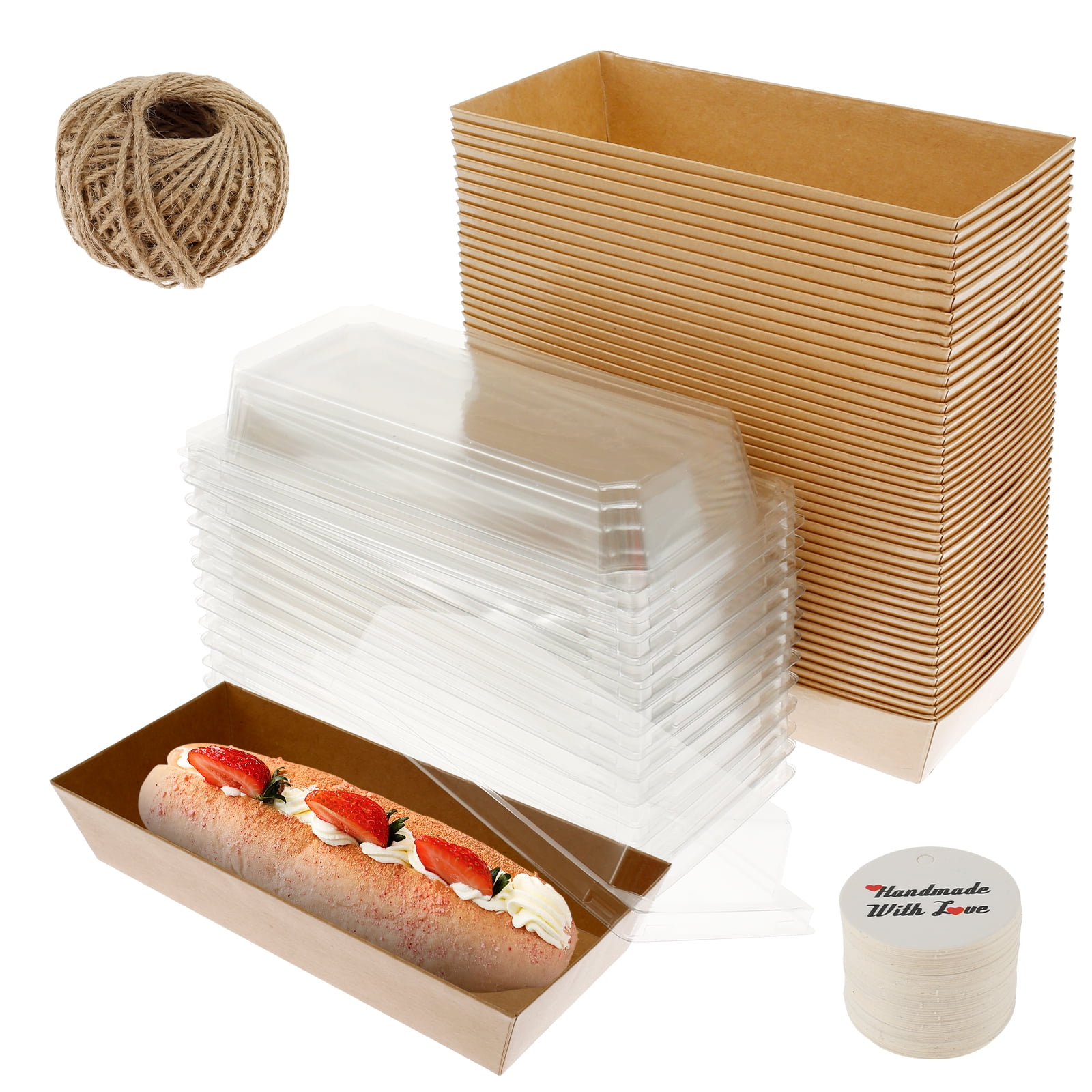 Austok Portable Charcuterie Box Paper Charcuterie Box with Lid Clear Bakery Dessert Boxes Leak ...
