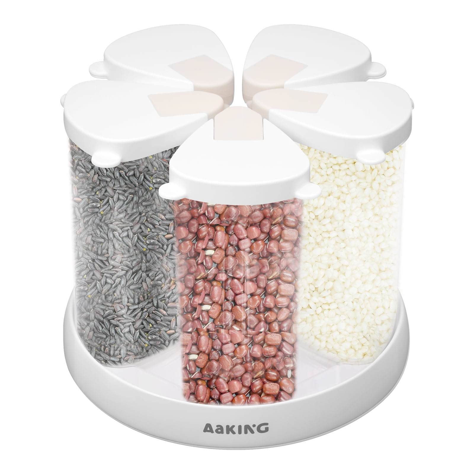 Austok Rice Dispenser Rotating Cereal Dispenser Countertop for Pantry ...