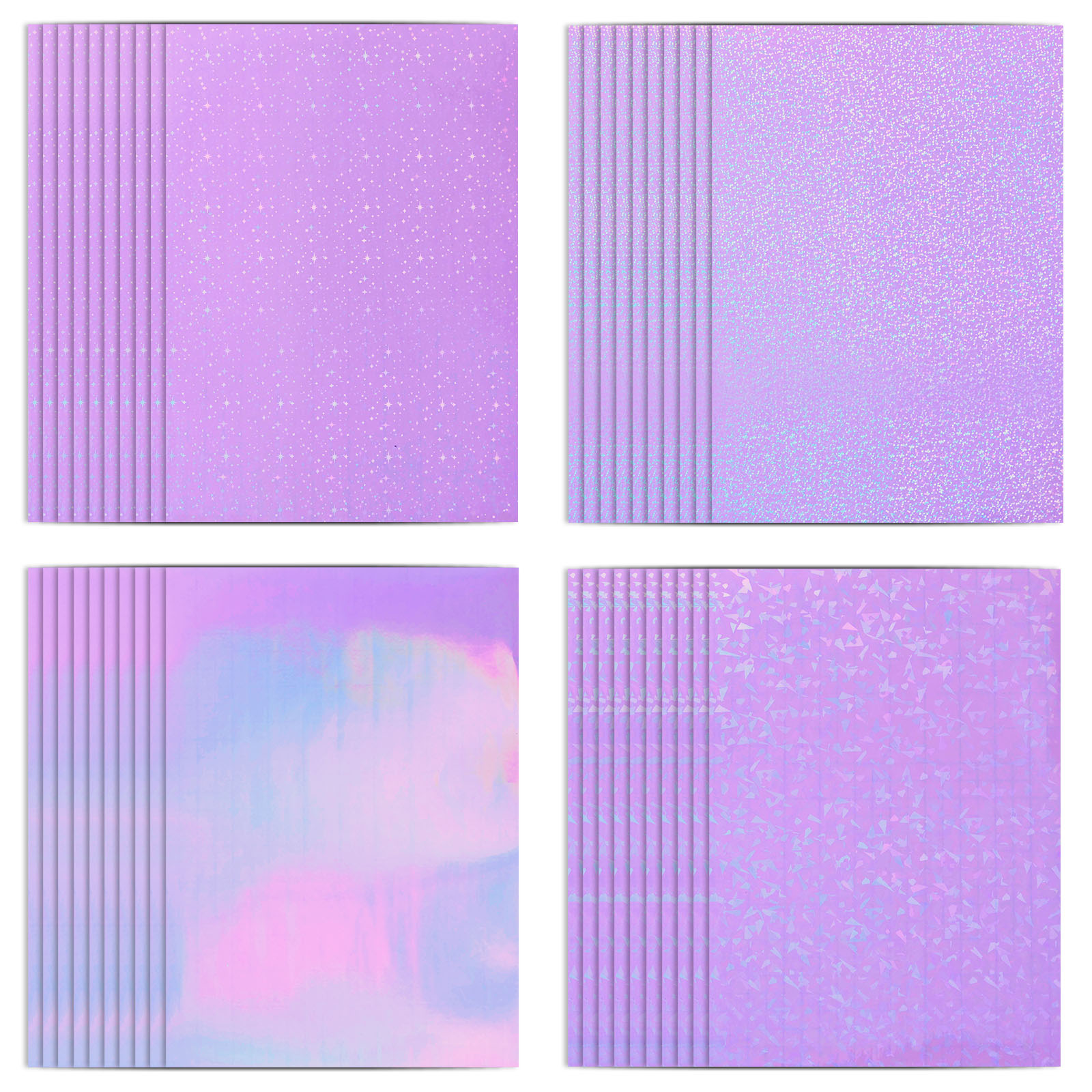 Austok Shiny Holographic Paper Sticker for Decoration Printable Shiny ...