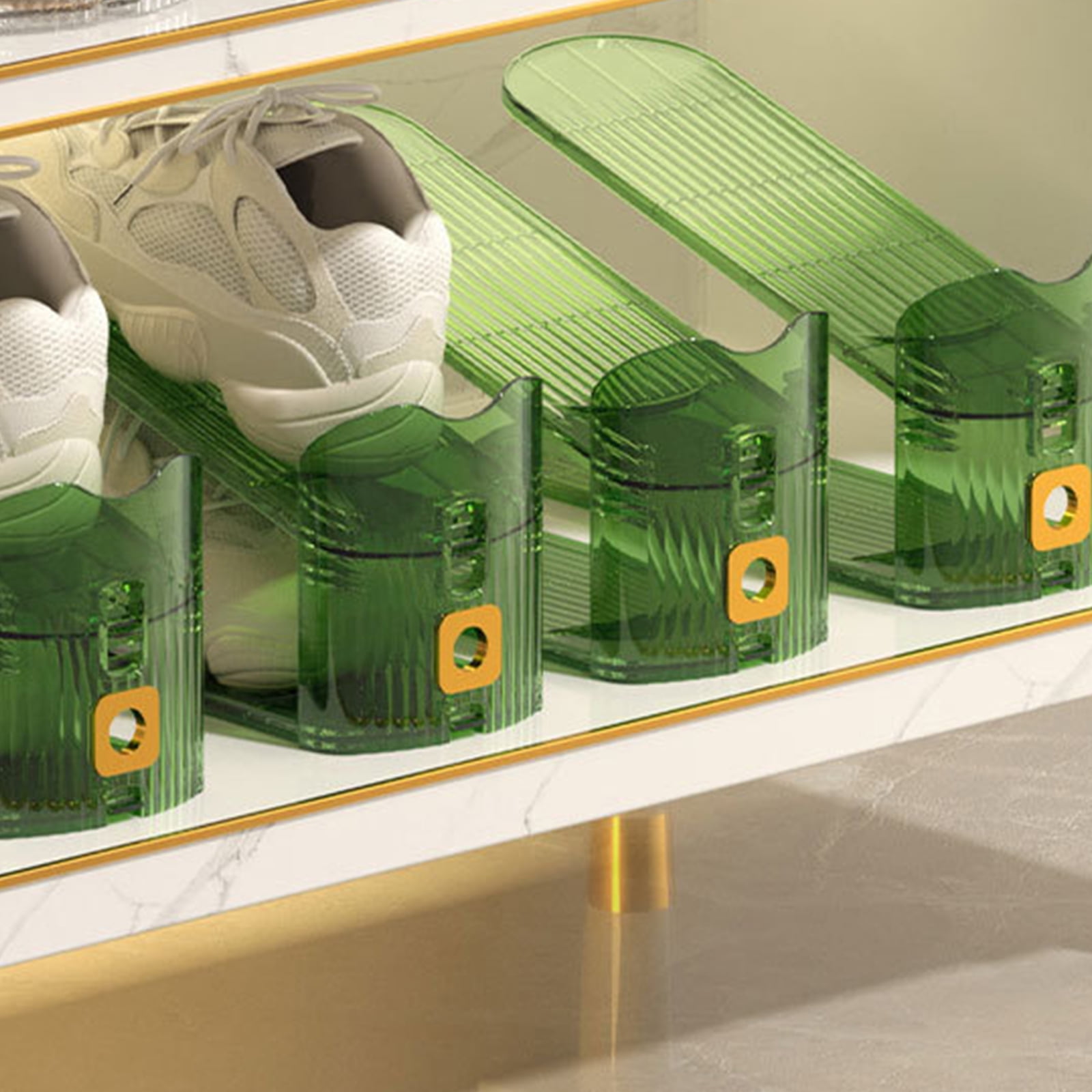 Austok Shoe Slots Organizers Non Slip Shoe Stand Clear Shoe Space Saver ...