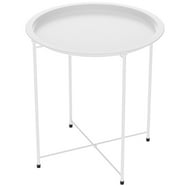 danpinera 2 Tier Metal Side Table, Round End Table with Removable Trays ...