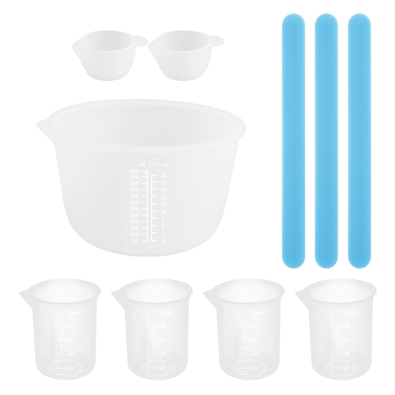 Austok Silicone Measuring Cups with Stir Easy to Clean Versatile Resin ...
