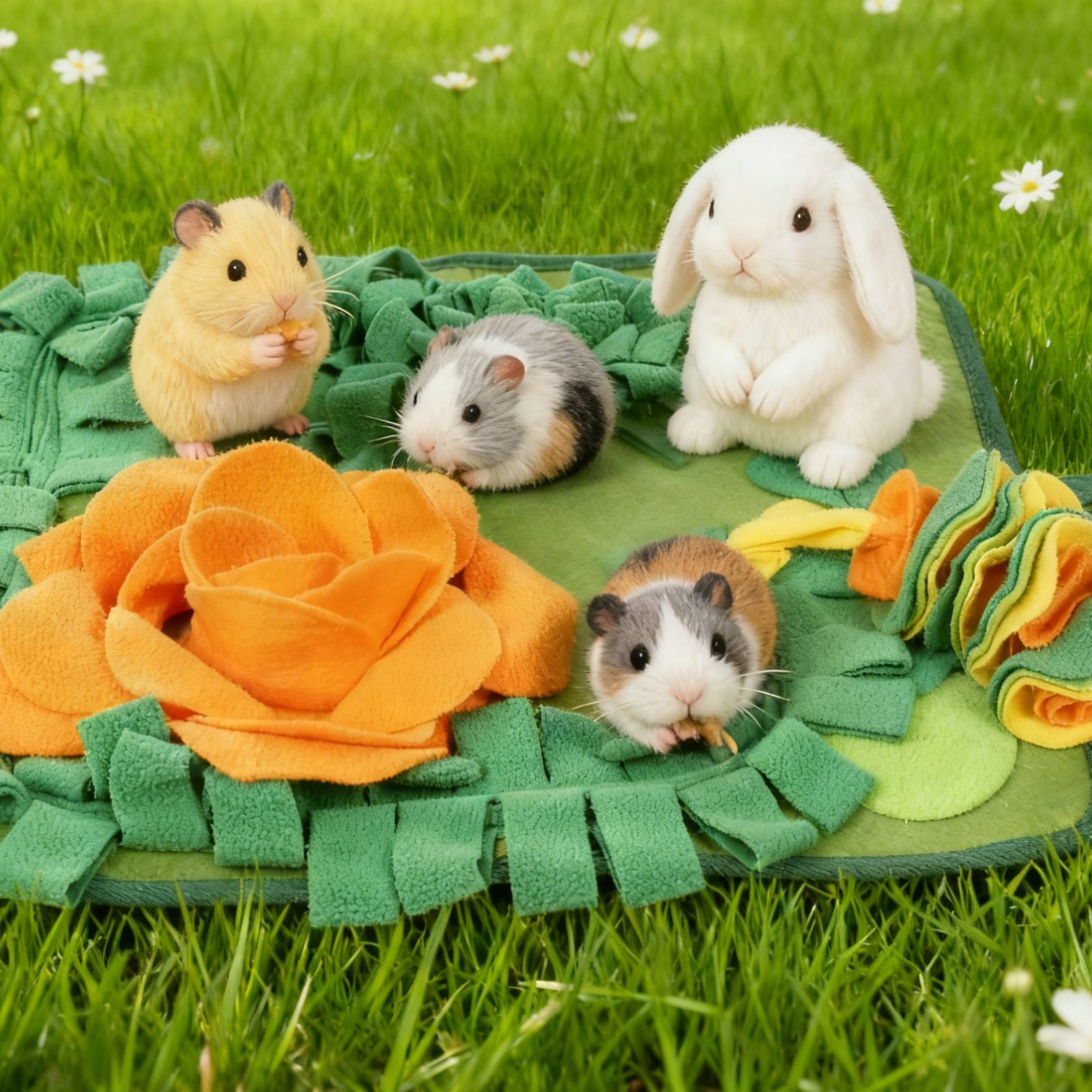 Austok Soft Rabbit Foraging Mat Lightweight Bunny Snuffle Mat with ...